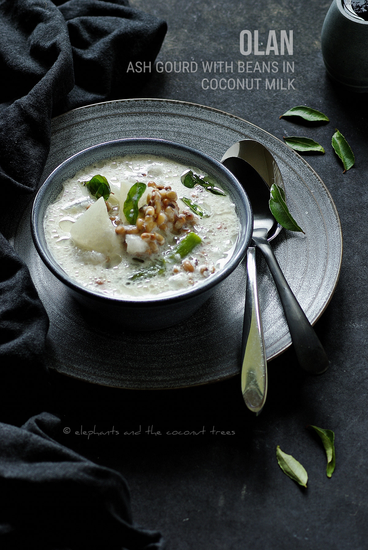Ash gourd with beans in coconut milk - elephants and the coconut trees